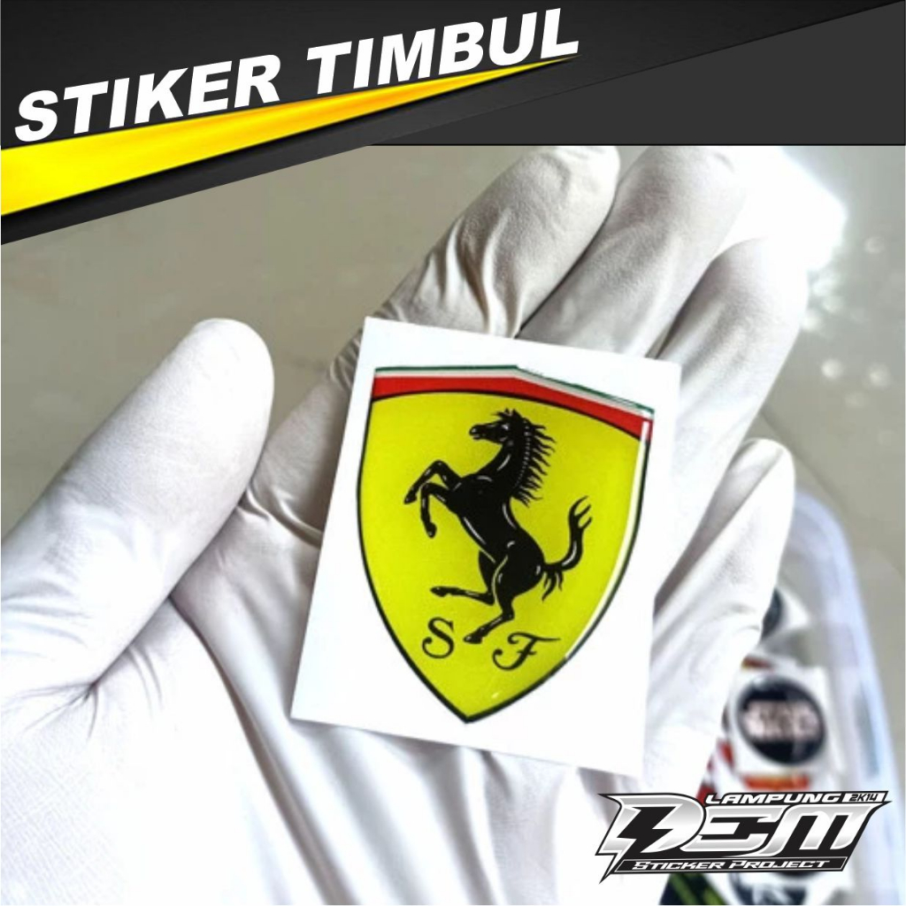 Jual Stiker timbul resin lentur sticker emblem logo Ferrari | Shopee ...