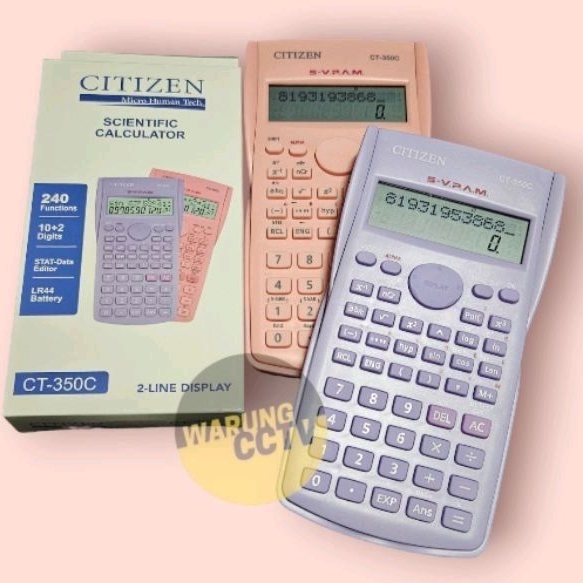 Jual KALKULATOR SCIENTIFIC CITIZEN CT-350C pink ungu pastel lilac ...
