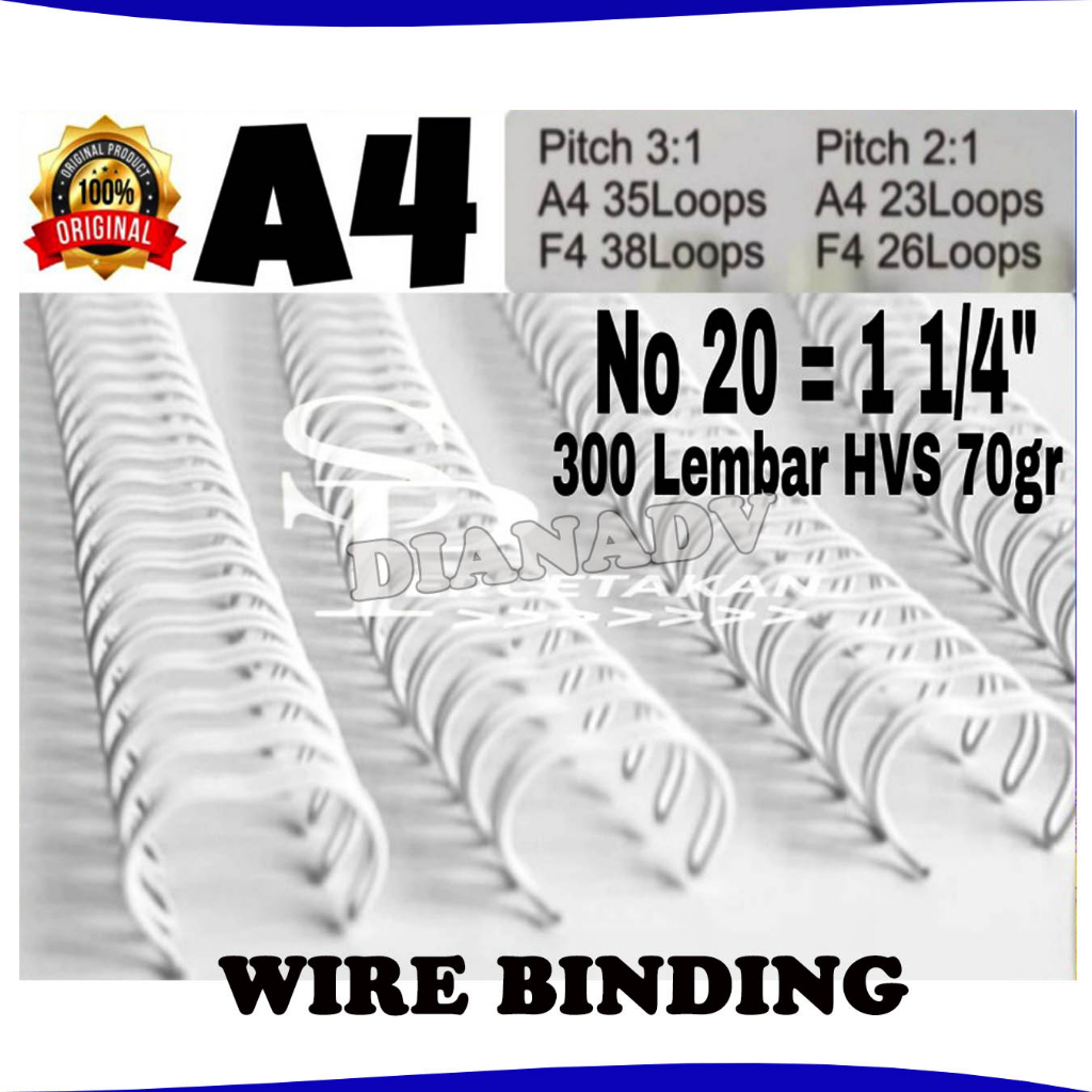 Jual Spiral A4 Ukuran (1-1/4 inch) Kawat Spiral Box Putih Spiral Jillid ...