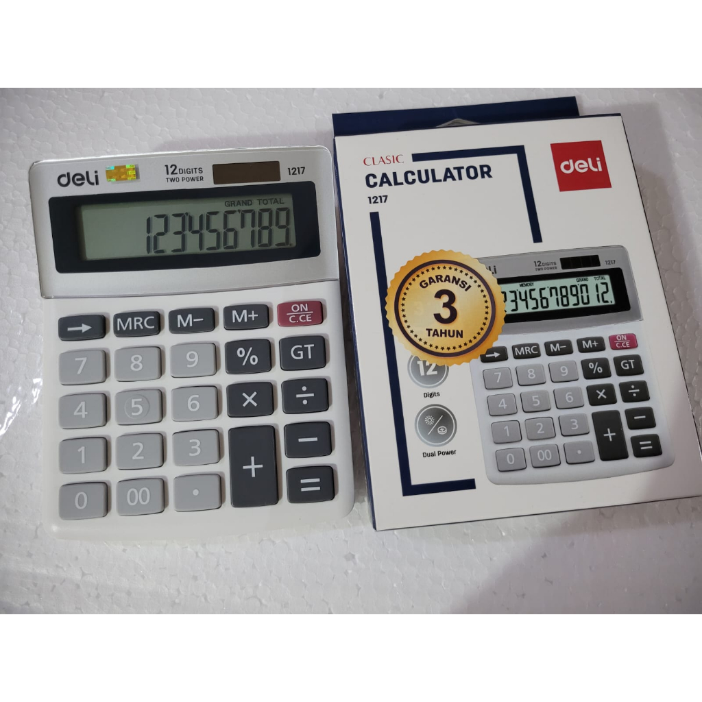 Jual KALKULATOR DAGANG CALCULATOR DELI 12 digit DESKTOP CALCULATOR ...