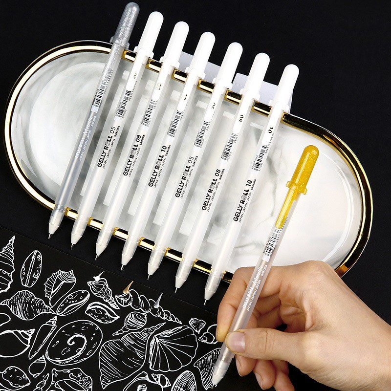 Jual BN - Gelly Roll Pen White /Gold/Silver 05-08-10Sakura / Pulpen ...