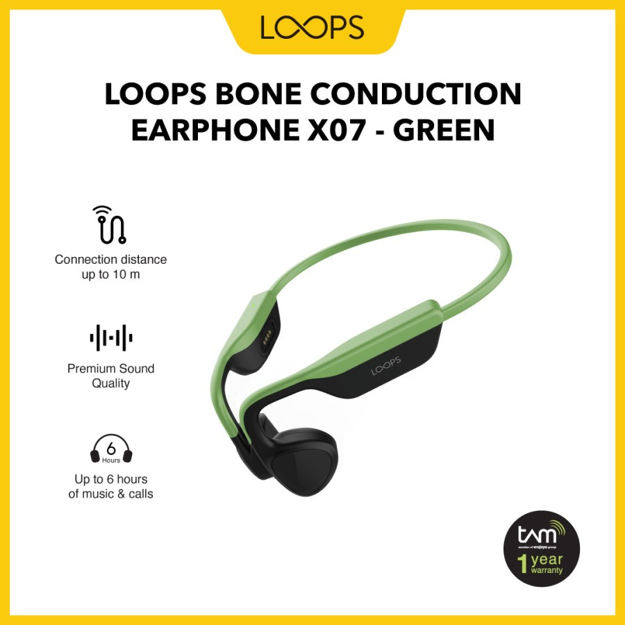 Jual LOOPS Bone Conduction Earphone X07 Headphone Headset Bluetooth ...