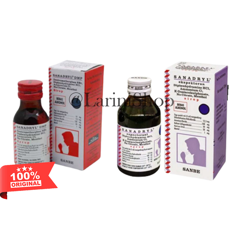Jual SANADRYL DMP & SANADRLY EXPECTORANT SIRUP 120 & 60 ML - Obat Batuk ...