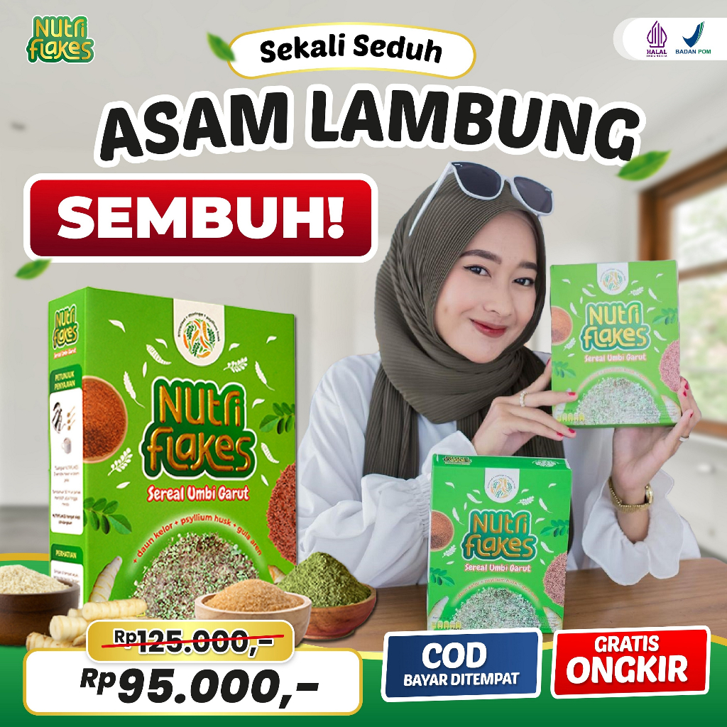 Jual Nutriflakes Sereal Umbi Garut Asam Lambung - Ampuh Mengatasi Asam Lambung Gerd Maag 1 Box ...