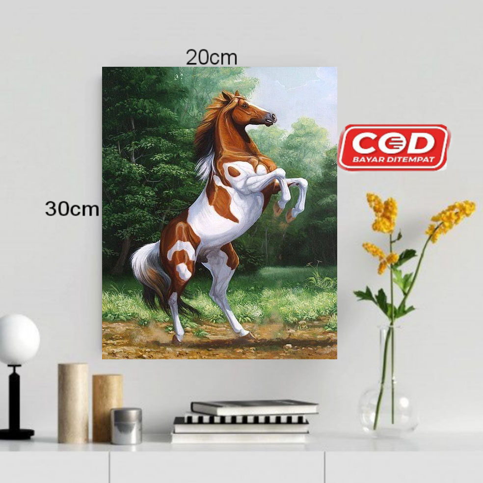Jual HIASAN DINDING GAMBAR KUDA/POSTER KAYU GAMBAR KUDA/PAJANGAN ...