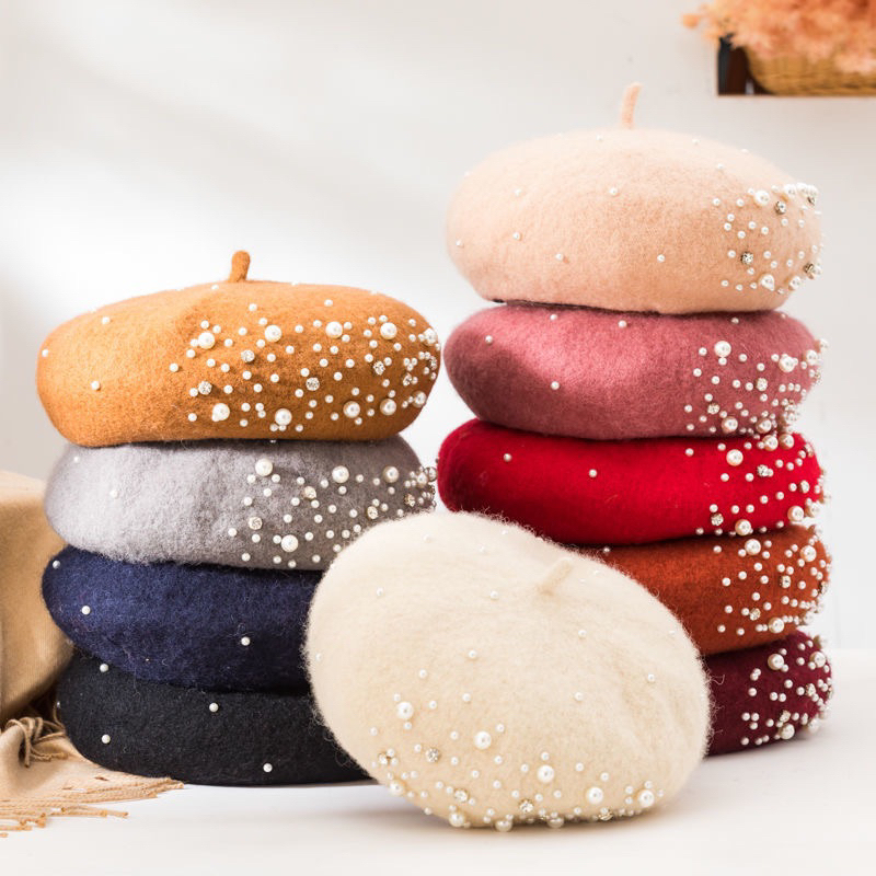 Jual topi baret Mutiara selebgram kupluk Beret Hat Topi Fashion Korea ...