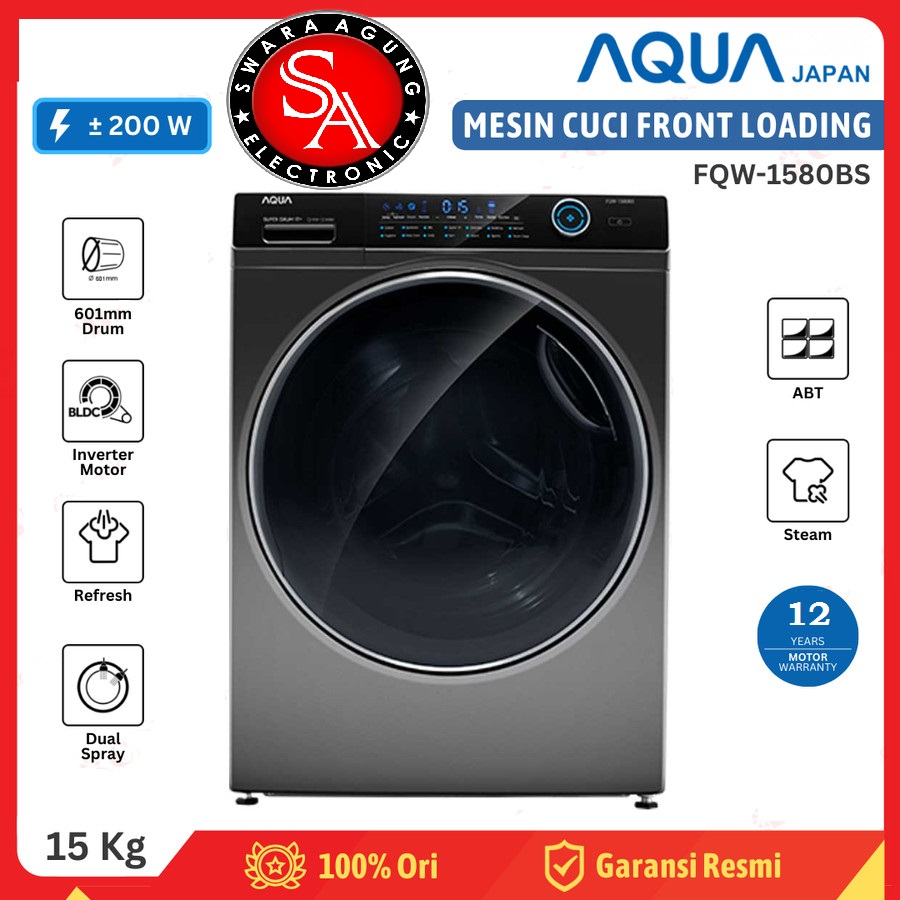 Jual Mesin Cuci Front Loading 15 Kg Inverter XXL Size AQUA Type : FQW ...