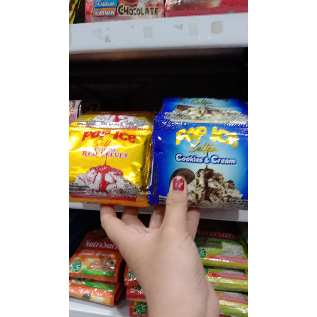 Jual Pop Ice Red Velvet / Cookies Cream Renteng Isi 10 Sachet | Shopee ...
