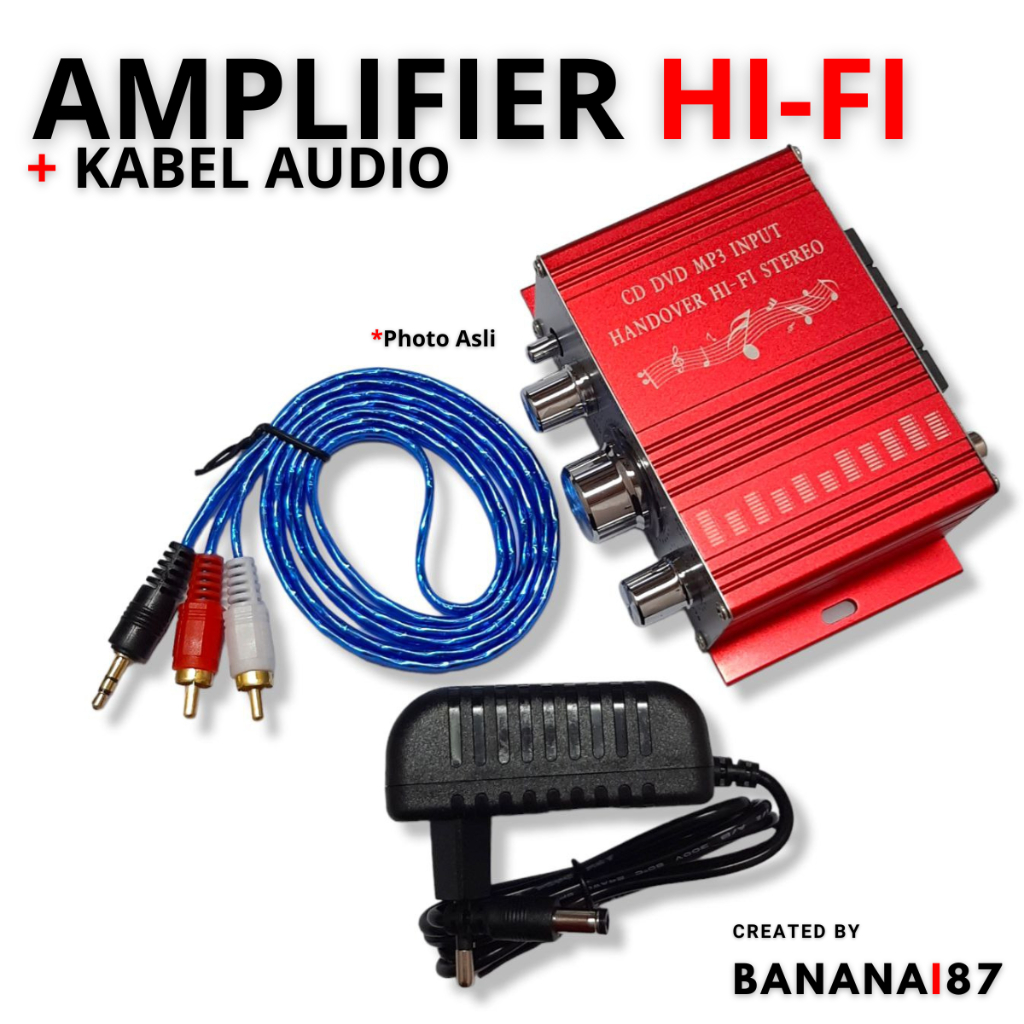 Jual Ampli Amplifier Mini Speaker Audio Hi-Fi Stereo 2 Channel 20Watt ...