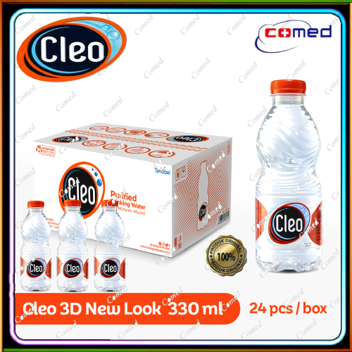 Jual Cleo Air Murni 330ml isi 24 Botol - Cleo Botol Air Mineral 330ml (KHUSUS GOSEND / GRAB ...