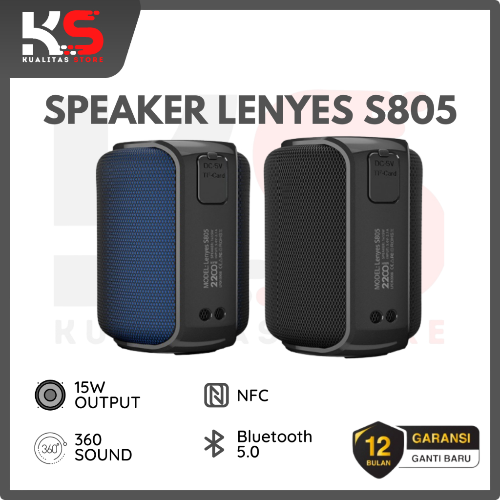 Jual LENYES SPEAKER BLUETOOTH TWS V5.0 15WATT WITH NFC HIFI STEREO 360 ...