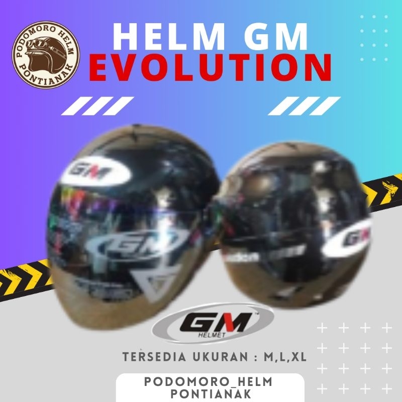 Jual HELM GM EVOLUTION BLACK SOLID ORIGINAL 100% | Shopee Indonesia