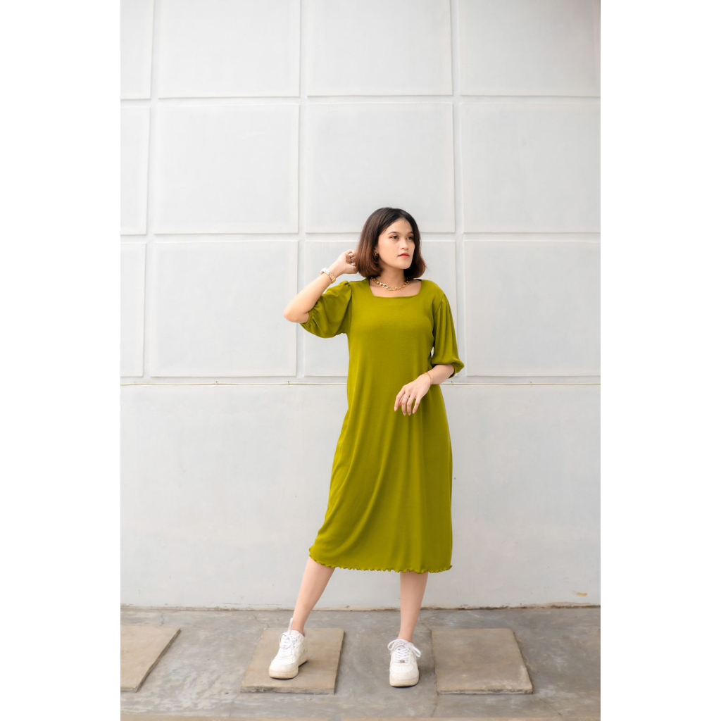 Jual MOANA MIDI DRESS KNIT RIB PREMIUM | Shopee Indonesia