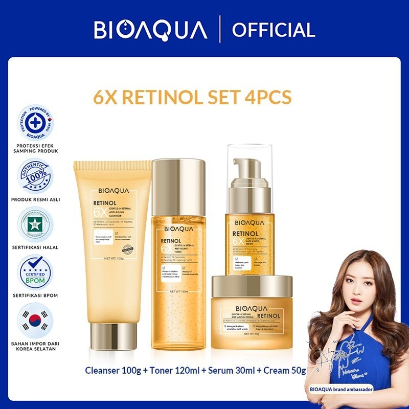 Jual BIOAQUA 6X Gentle-A Retinol Anti Aging Paket Skincare Set Retinol ...
