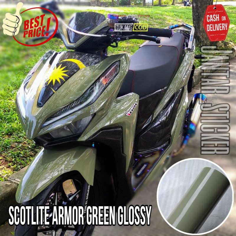 Jual STICKER SCOTLITE ARMOR GREEN PASTEL SUPER GLOSSY PREMIUM STIKER ...