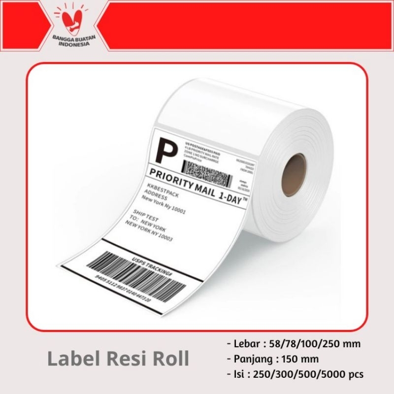 Jual KERTAS STIKER LABEL RESI UKURAN 100 x 150 Isi 300 pcs | Shopee ...