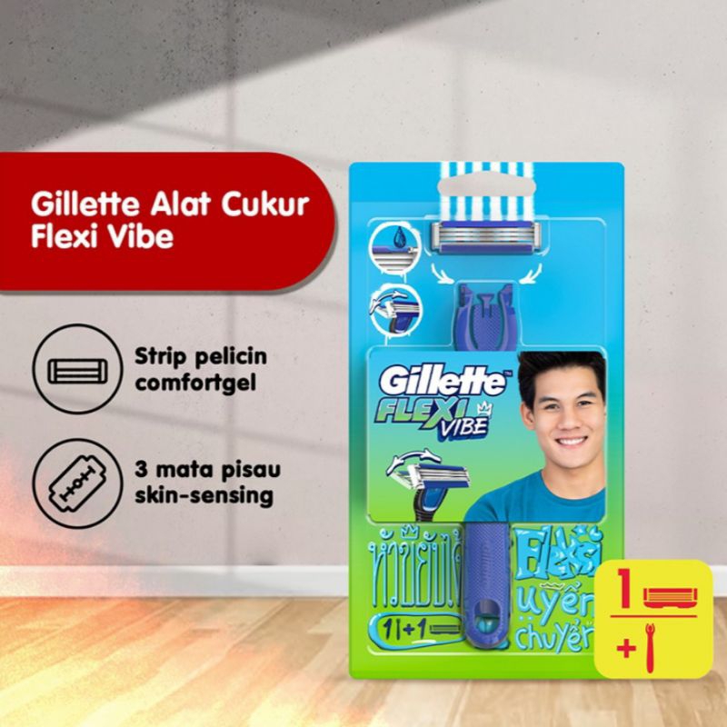 Jual Gillette Flexi Vibe Pisau Cukur + Pisau Cukur Refill Isi Ulang 1 ...