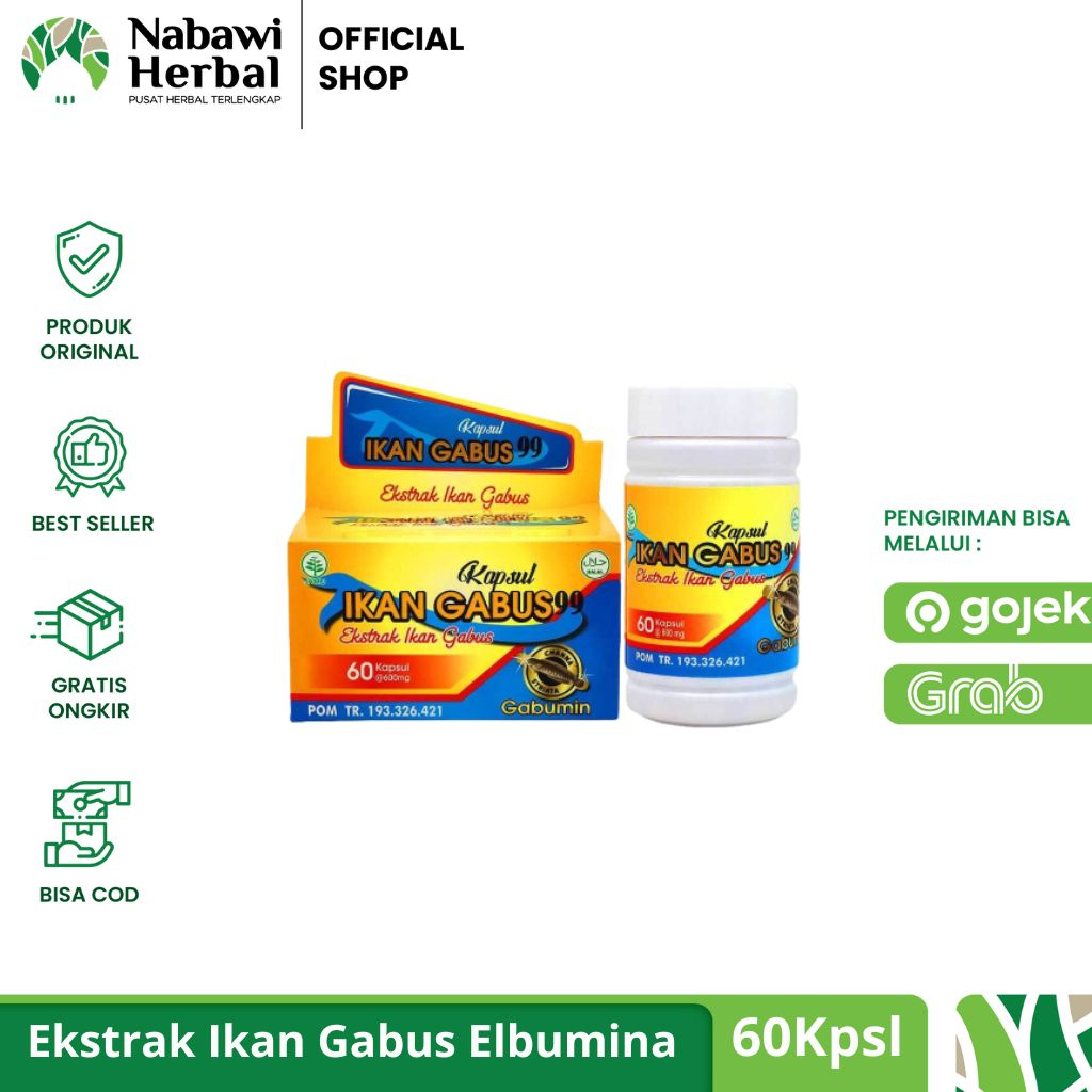 Jual GABUMIN - Kapsul Ikan Gabus 99 Ekstrak Ikan Gabus Elbumina Isi 60 ...
