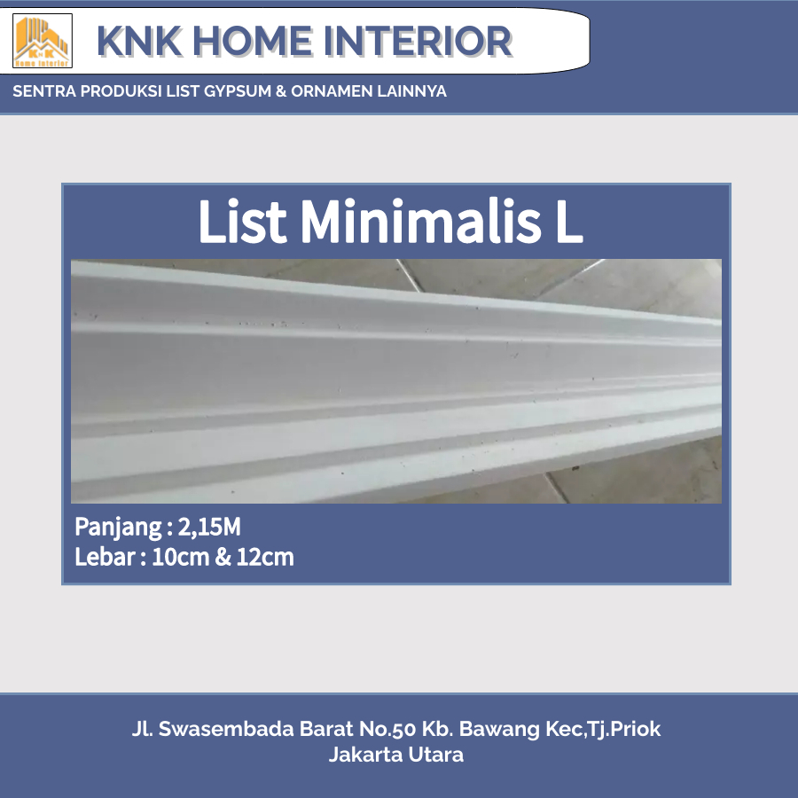 Jual List Gypsum 10cm & 12cm / Lis Gypsum Polos Tipe L / List Minimalis ...