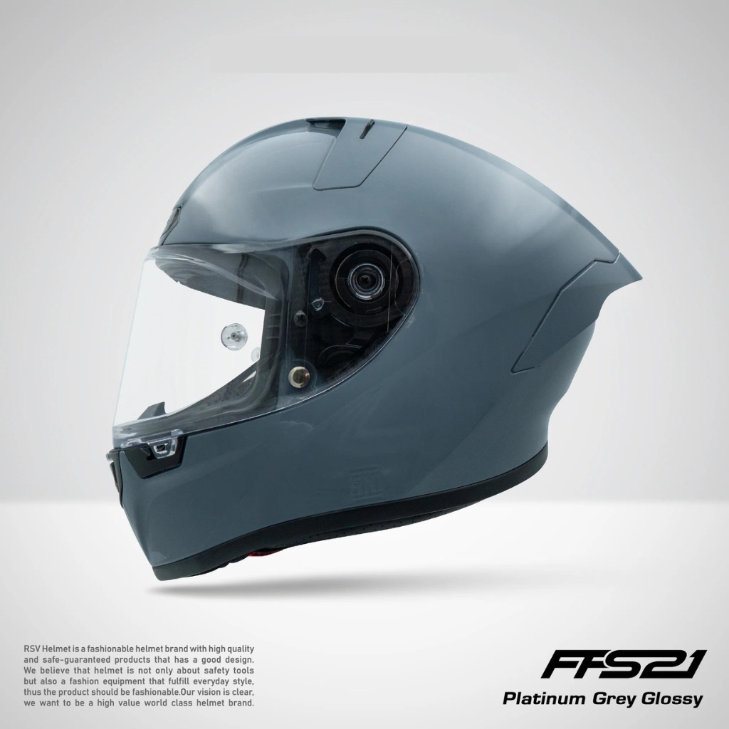 Jual HELM RSV FFS21 PLATINUM GREY GLOSSY / HELM FULL FACE / HELM RSV | Shopee Indonesia