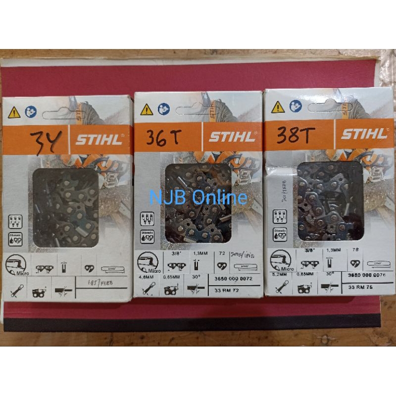 Jual STHIL ASLI Rantai Chainsaw Potong 34 / 36 / 38 Mata Chainsaw 5200 5800 Bar 20 inch / 22 ...