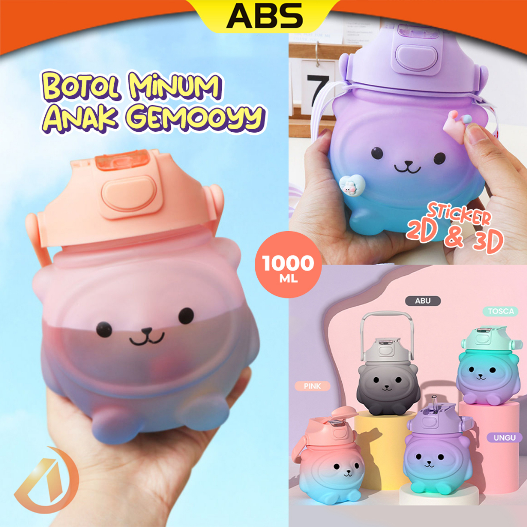 Jual ABS Botol Minum Anak Kekinian 1000ML Botol Minum Anak Lucu Botol ...