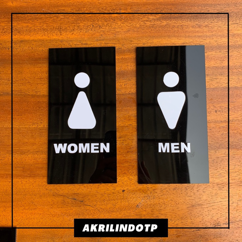 Jual Papan Petunjuk Sign Toilet Kamar mandi Pria Wanita Model Unik ...