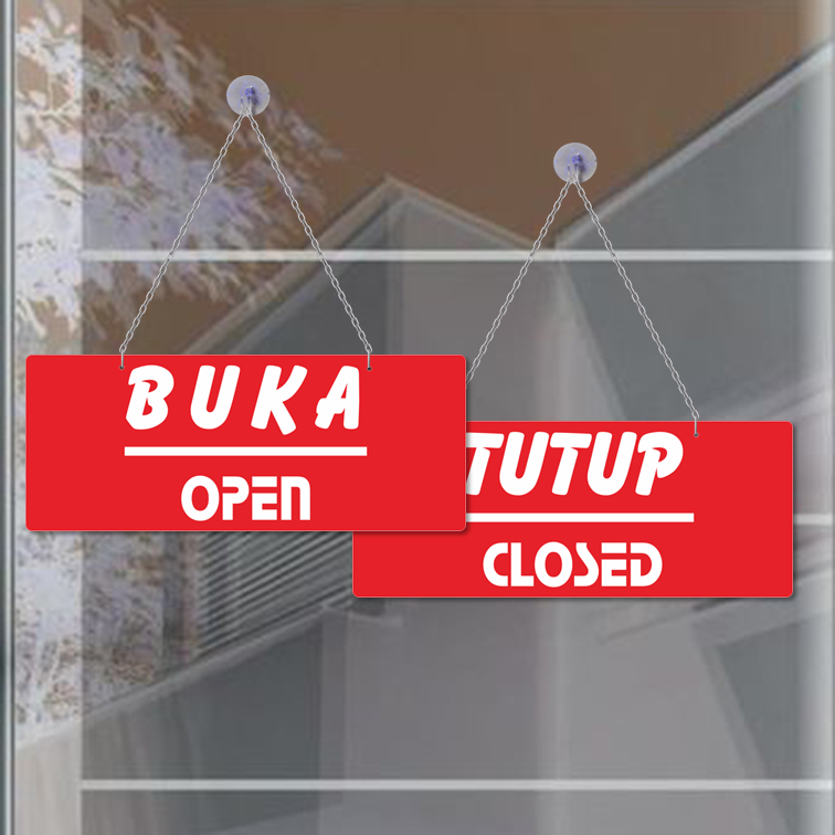 Jual open closed sign - papan tanda open close - wall signage open ...