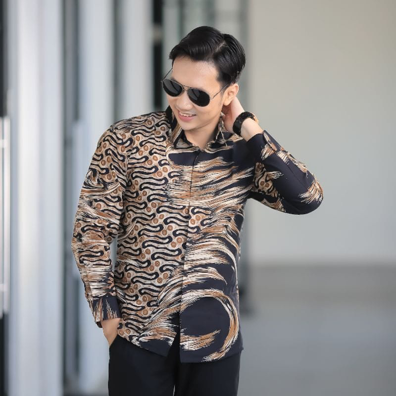 Jual batik solo modern kemeja lapis furing hem motif kombinasi baju ...