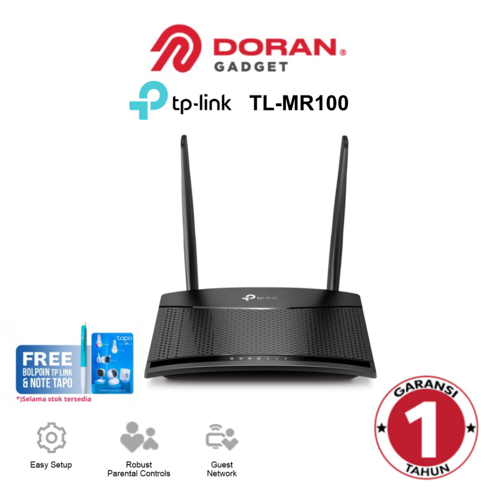 Jual Tp-Link TL-MR100 300Mbps Wireless N 4G LTE Router MR100 - Garansi ...
