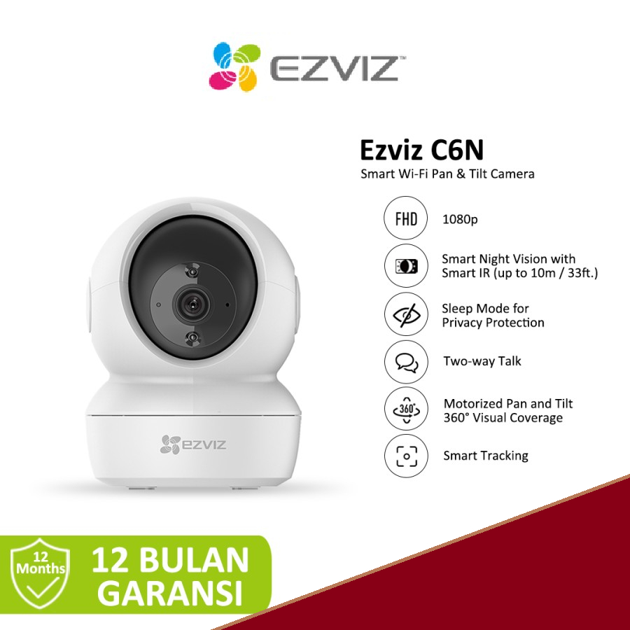Jual Ezviz C6N 2MP Smart Wifi Pan Tilt IP Camera CCTV Indoor 1080p ...