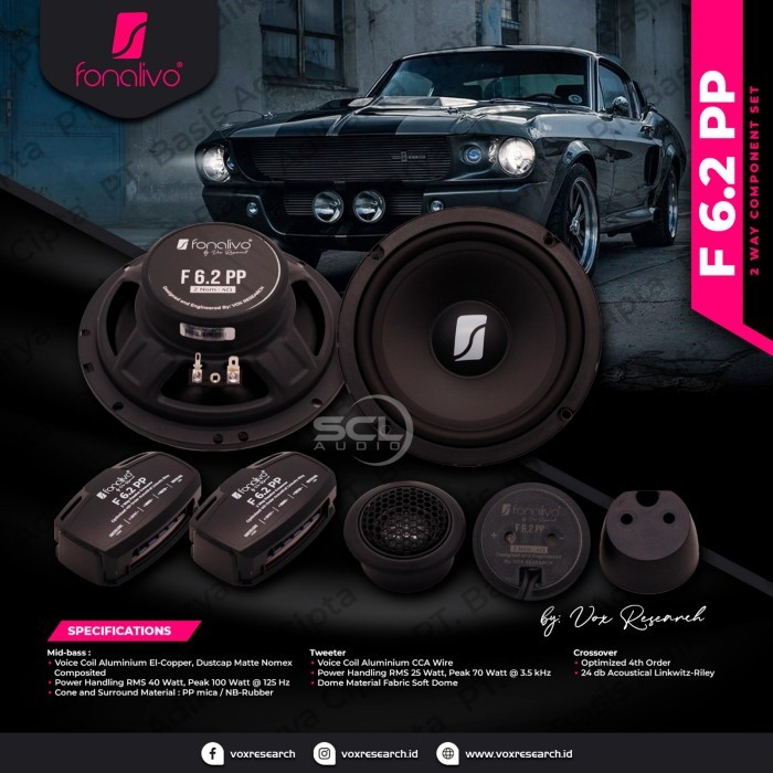 Jual Speaker Fonalivo F 6.2 PP Split 2 Way Component Set by Vox ...