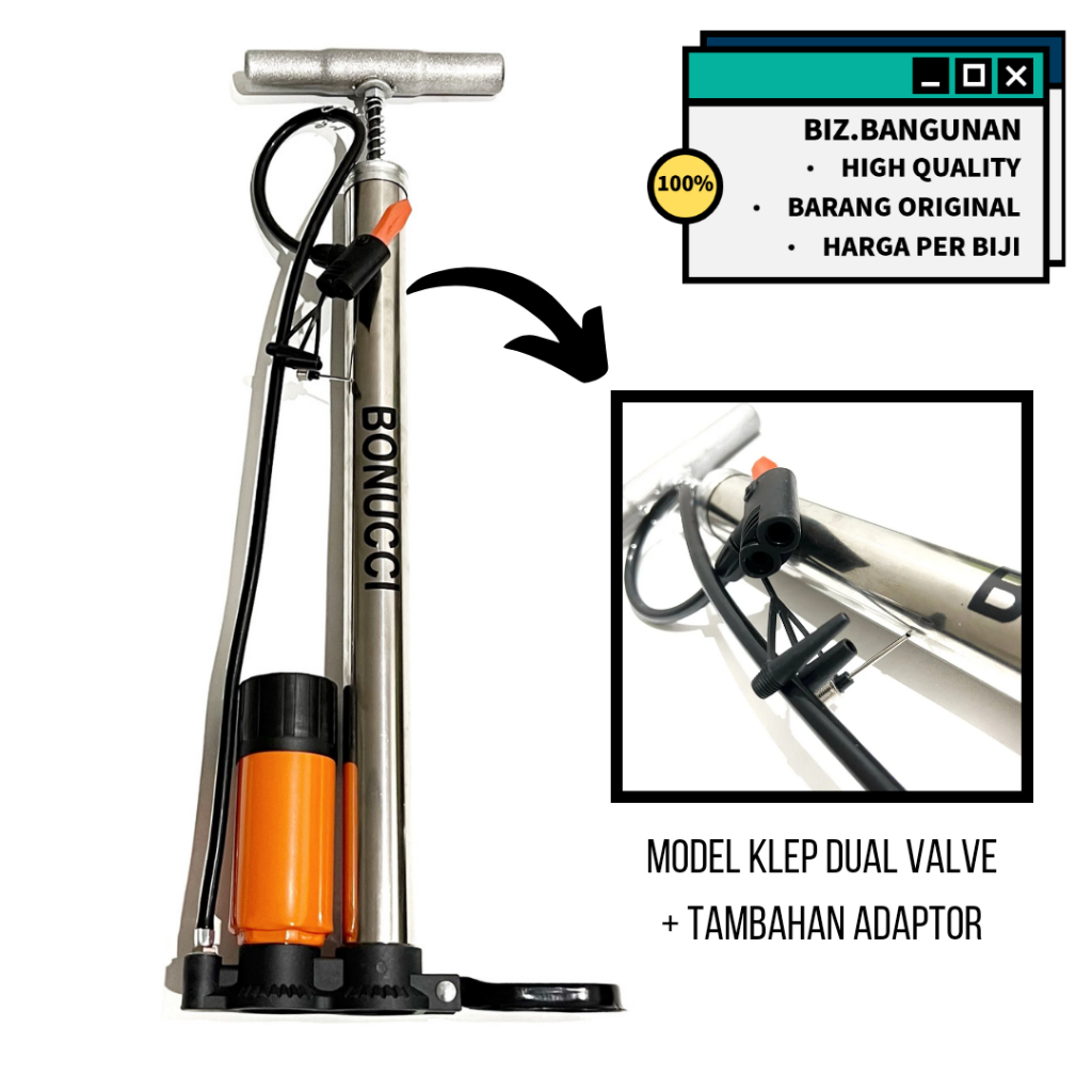 Jual POMPA ANGIN TABUNG + METER - POMPA BAN RODA SEPEDA MOTOR MANUAL ...