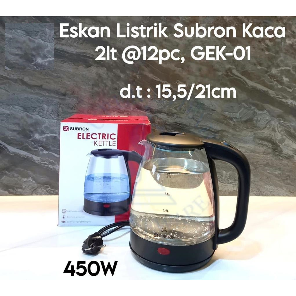 Jual SUBRON Teko Termos Listrik Pemanas Air Kettle 1500W 450W 2ltr 2 ...