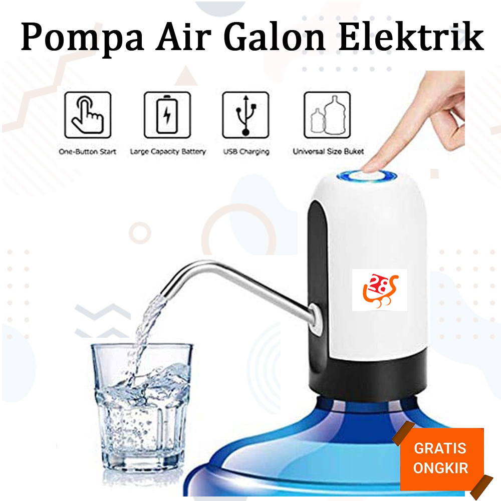 Jual [SANDIKA28] Pompa Air Galon LED Elektrik Air Minum / Pompa Air ...