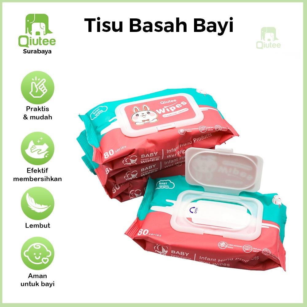 Jual HK Qiutee Baby Wipes Wet Tissue | Tisu Basah Bayi Series Non Alkohol Aman Untuk Bayi ...