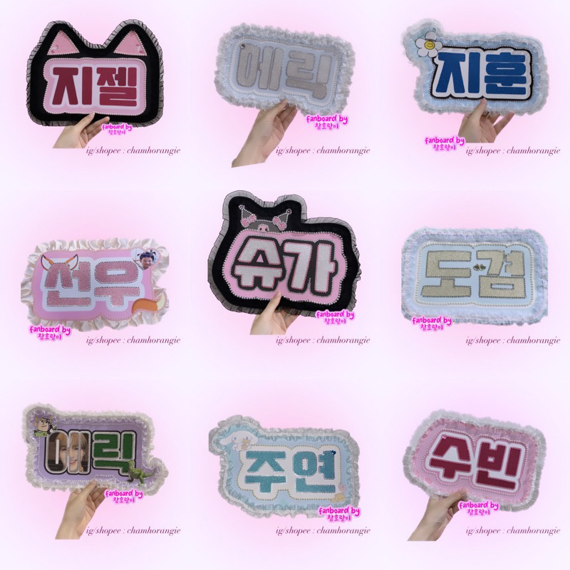 Jual [BACA DESKRIPSI] Custom Fanboard Nameboard Handfan Hangul Glitter ...