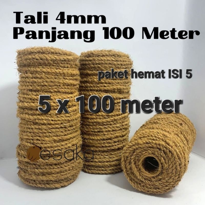 Jual PAKET ISI 5 ROLL - TALI SABUT KELAPA 100 METER - TALI RAMBATAN ...