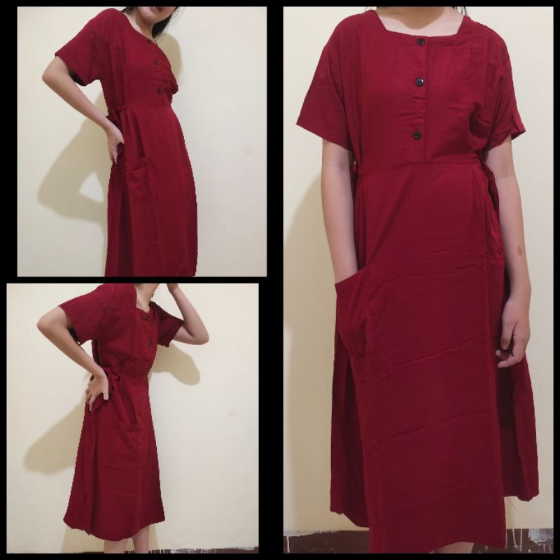 Jual daster dress rayon polos twill premium | Shopee Indonesia