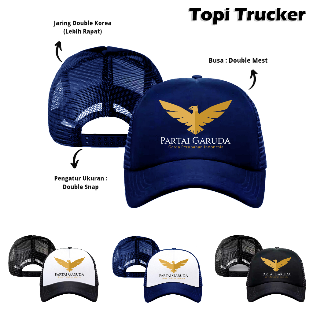Jual Topi Trucker Custom Topi Jaring Logo Partai Garuda Garda Perubahan ...