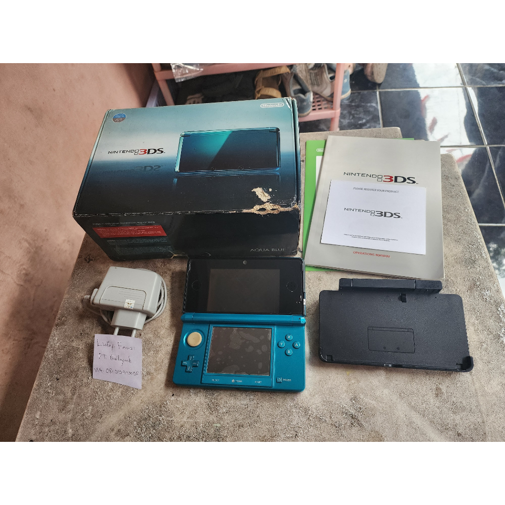 Jual Nintendo 3DS not XL Aqua Blue CFW Luma 32GB Fullset 05 | Shopee ...