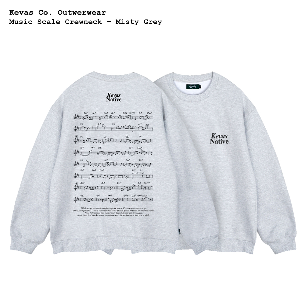 Jual Kevas Music Scale Crewneck - Misty Grey | Shopee Indonesia