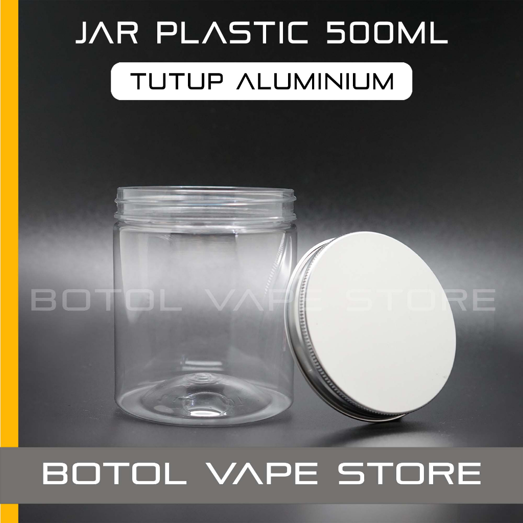 Jual Botol Jar Toples PLASTIC/Plastik Jar 500ml Tutup Silver ...