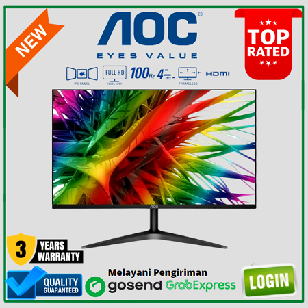 Jual Monitor LED AOC 24B1XH2 Super Slim 23.8" IPS 100Hz FHD 4ms II BTX ...