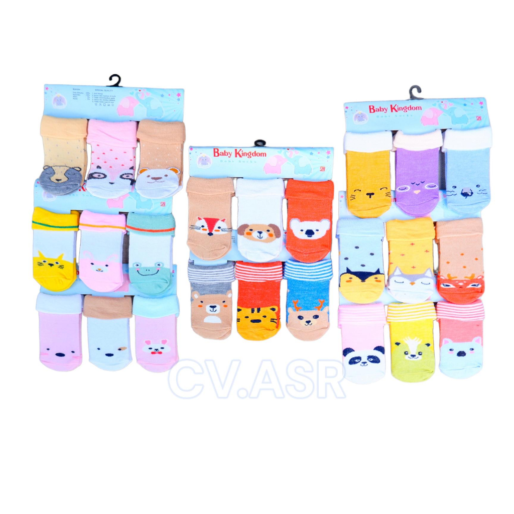 Jual Kaos Kaki Bayi SNI isi 3 Pasang/ Kaos kaki Bayi Import 3in1 BABY KINGDOM | Shopee Indonesia