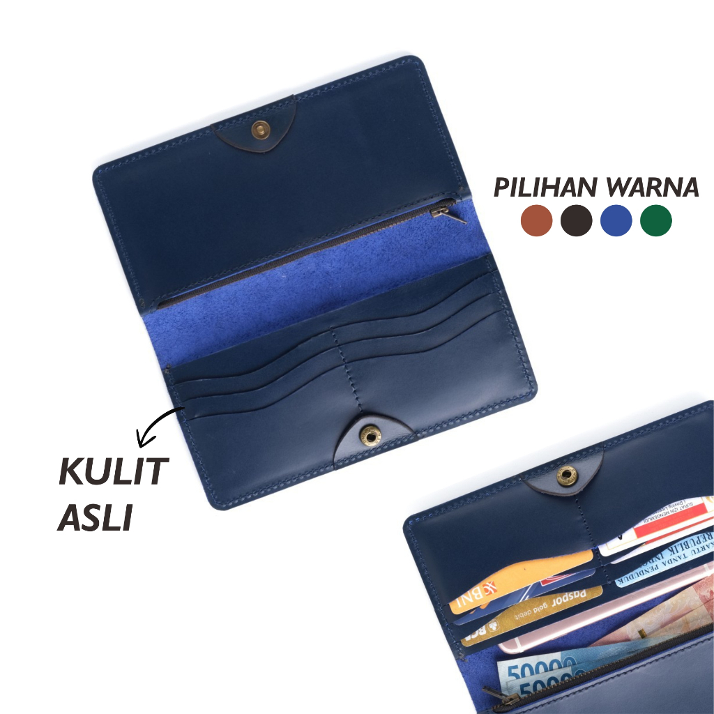 Jual Dompet Panjang Wanita Kulit asli - Long Wallet Kulit Asli - MD1 | Shopee Indonesia