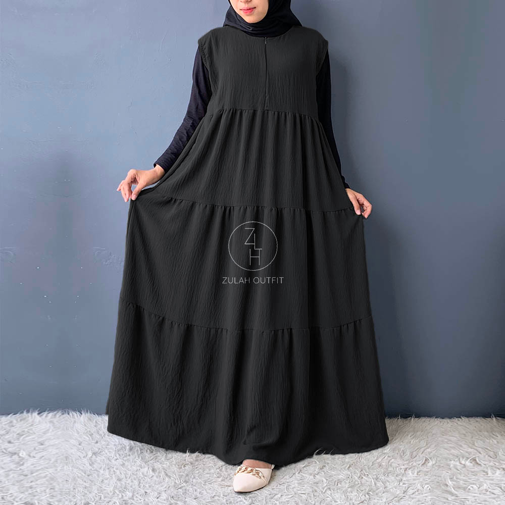 Jual ZLH Jinie Overall - Gamis Inner Outer Dress Wanita Rempel Susun ...