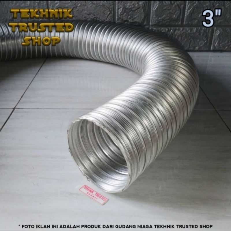 Jual Round ducting semi rigid 3" x 3 meter selang exhaust panas ...