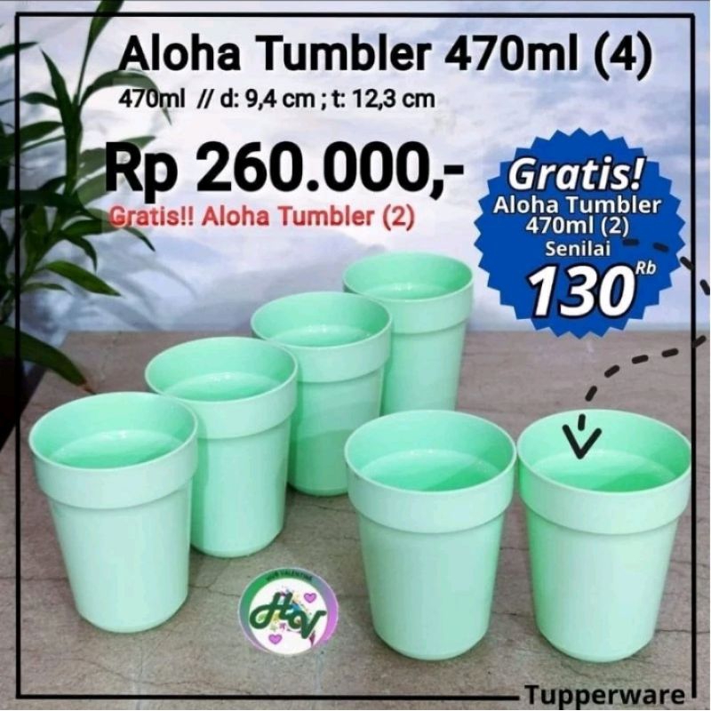Jual gelas minum aloha tumbler 470ml Tupperware 1pcs | Shopee Indonesia