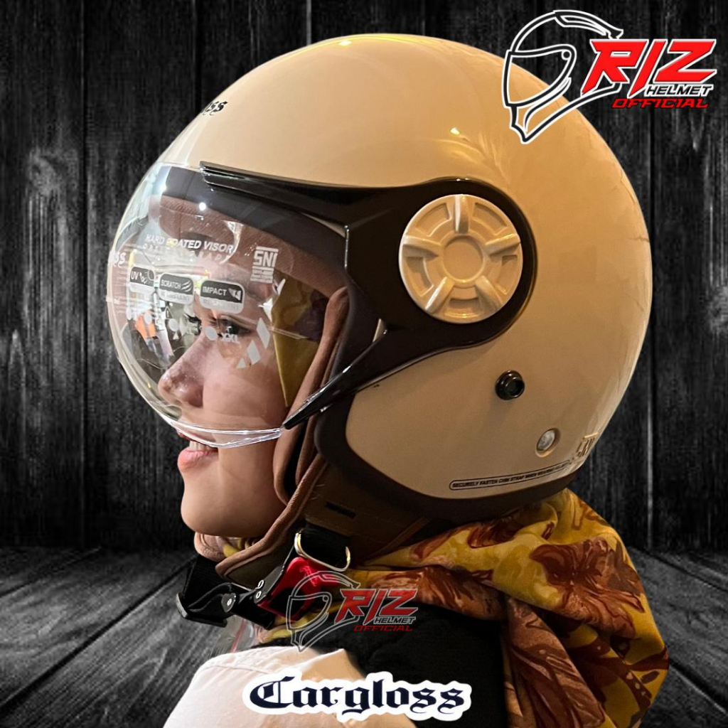 Jual CARGLOSS YRH HELM HIJAB KACA PILOT SOLID STANDART SNI Motorcycle ...